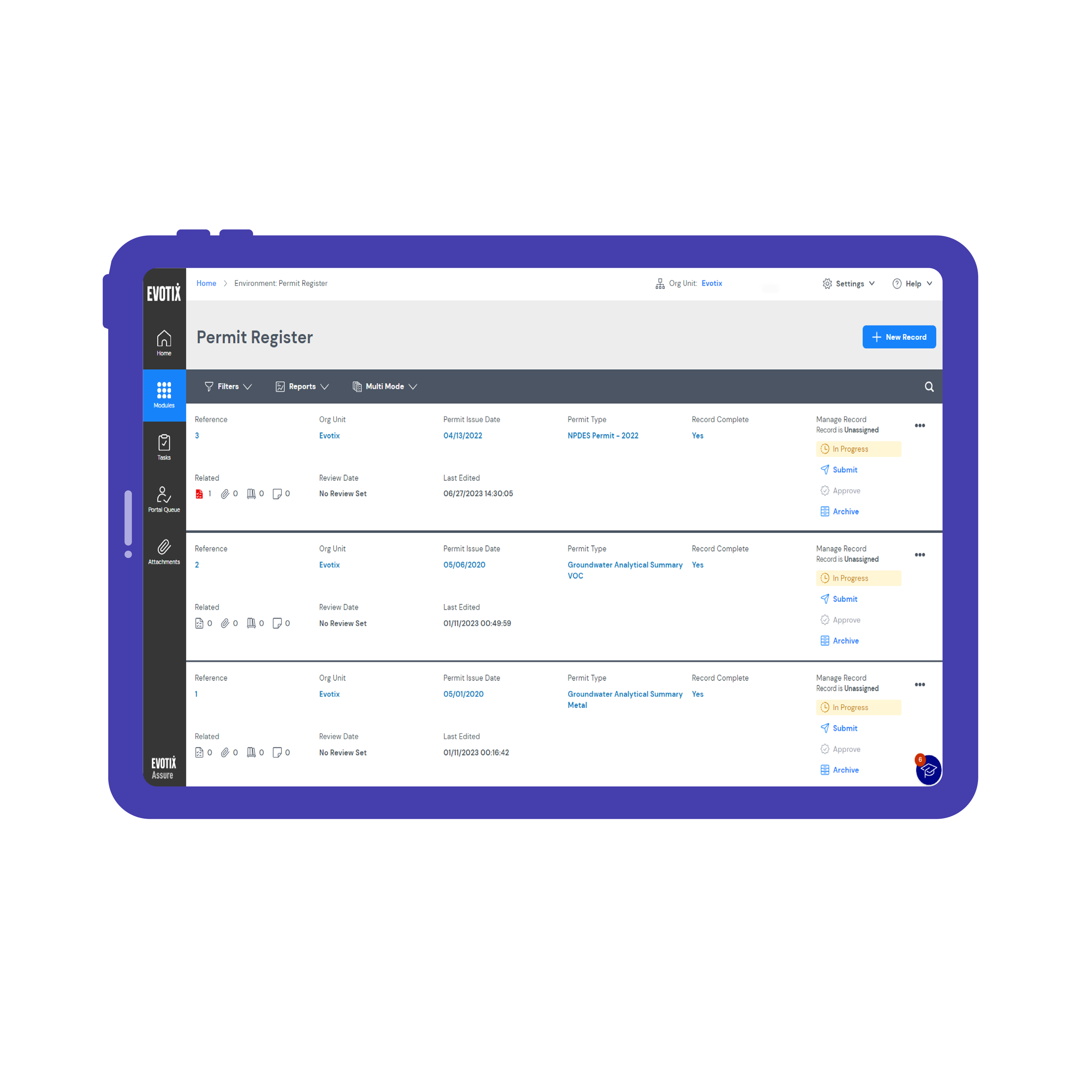 Environmental Compliance Software | Evotix